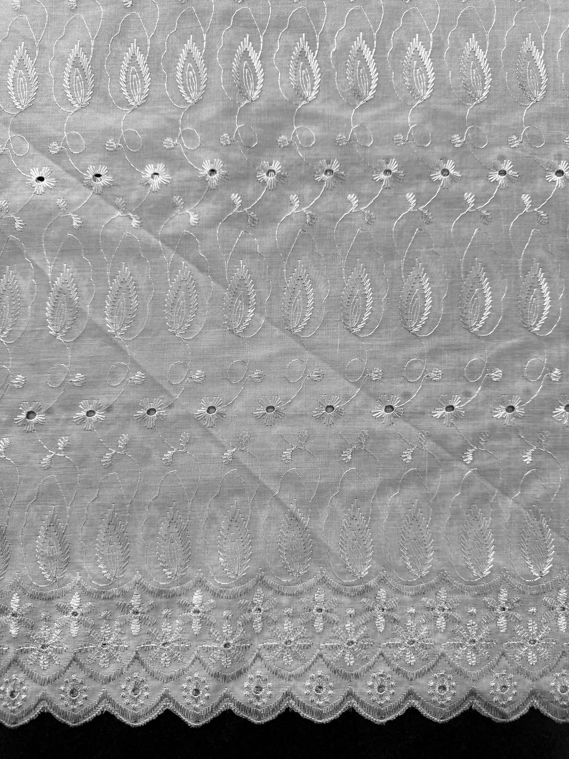 41″ Wide Poly Cotton Broadcloth All Over Embroidery Eyelet Fabric ...