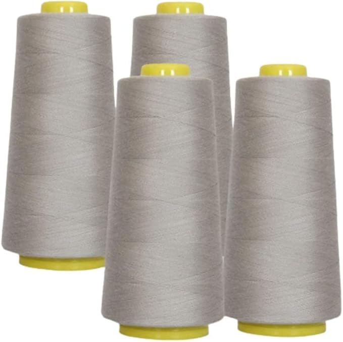100% Polyester Threads – 4 Pack of 6000 Yard Each Spools – Silver ...